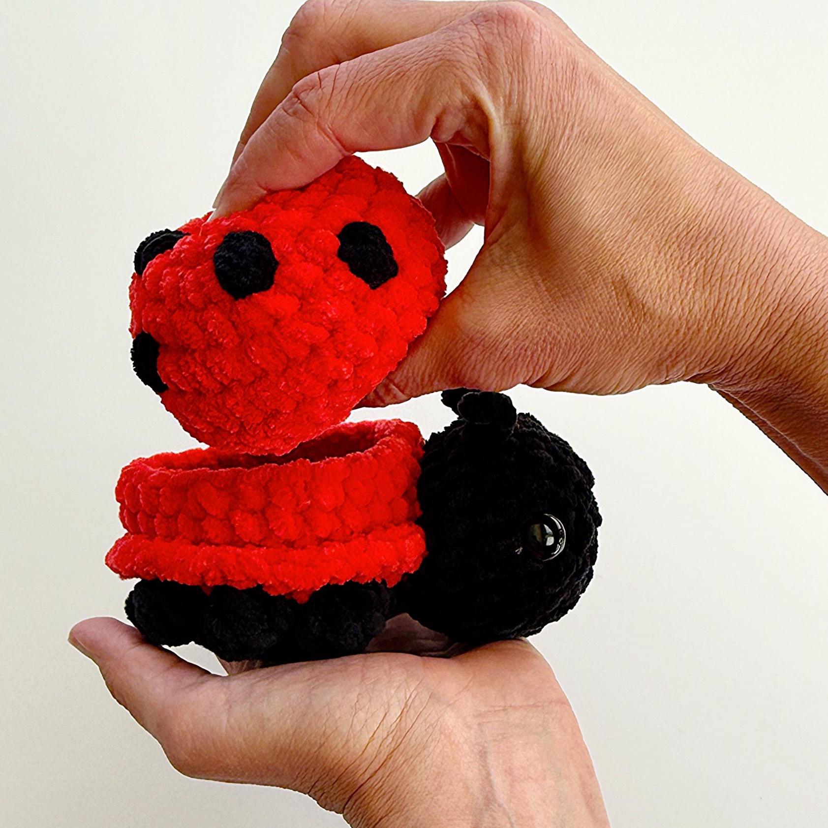 NO SEW - Mini Stress Ball Buddies Ladybug Crochet Pattern - Fidget Toy ...