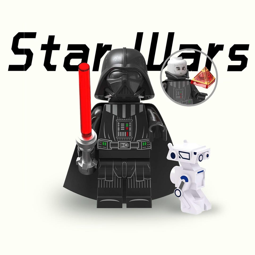 Custom Dark Galactic Warrior Mini Figure Sci-fi Villain With Red Energy ...
