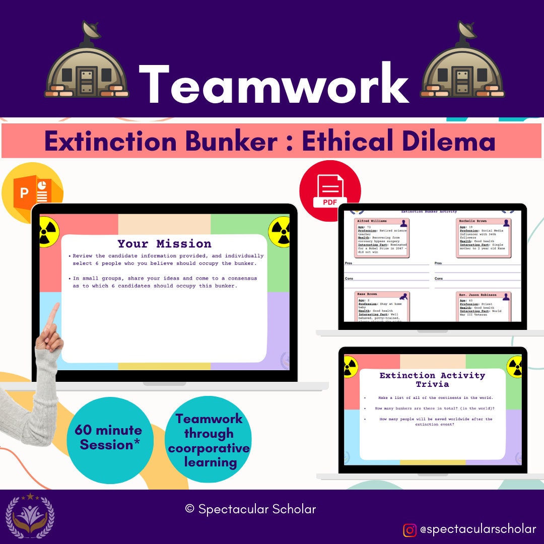 Extinction Bunker Activity | Team Work | Decision Making | Ethical ...