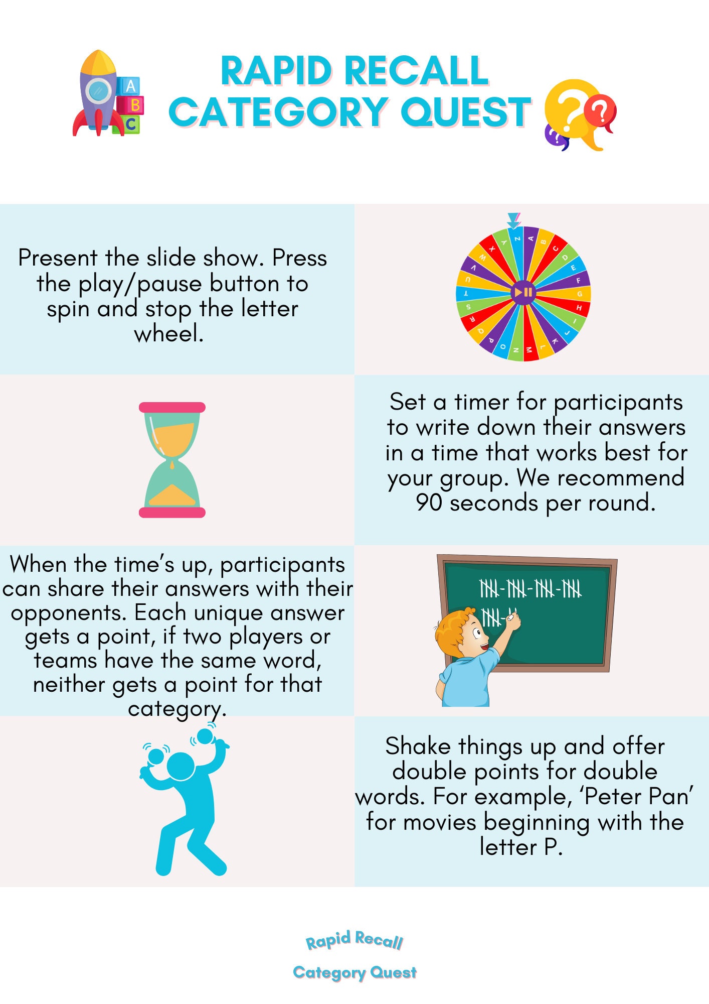 Scattergories | Powerpoint | Rapid Recall | Word Game | 10 Rounds ...