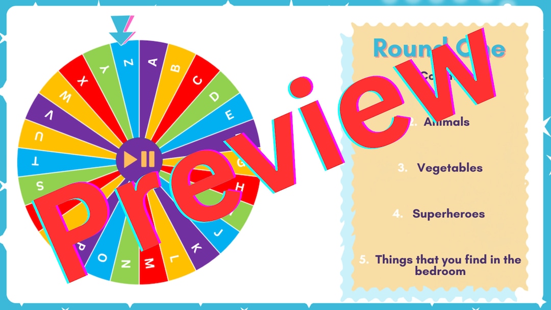 Scattergories Powerpoint Rapid Recall Word Game 10 - Etsy