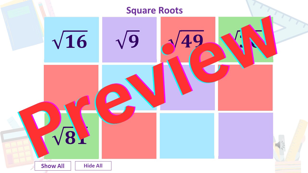 Square and Cube Root Practice | Worksheets | 60 Question Powerpoint - Etsy