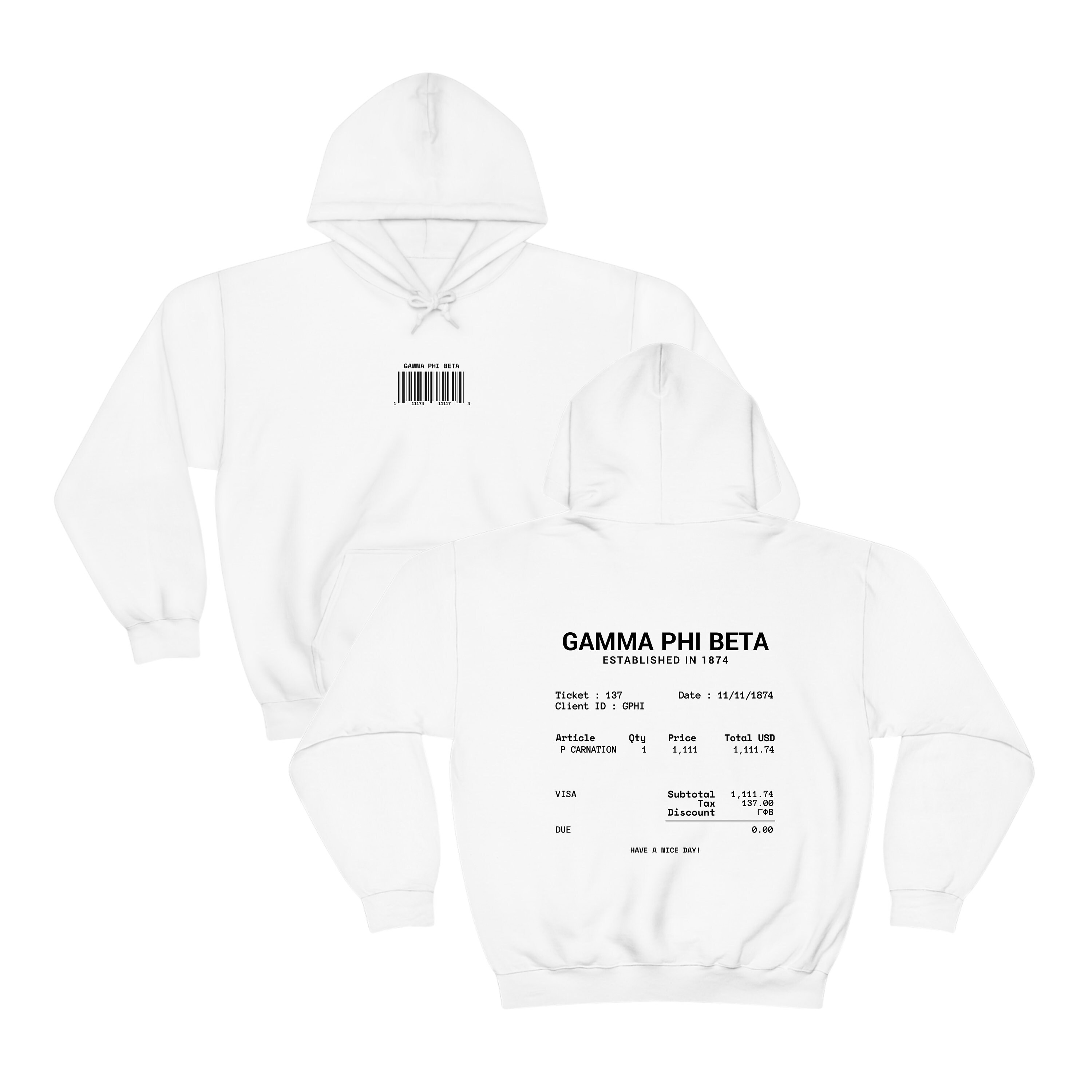 Gamma Phi Beta Have A Nice Day Sorority Sweatshirt Gphi Apparel Custom ...