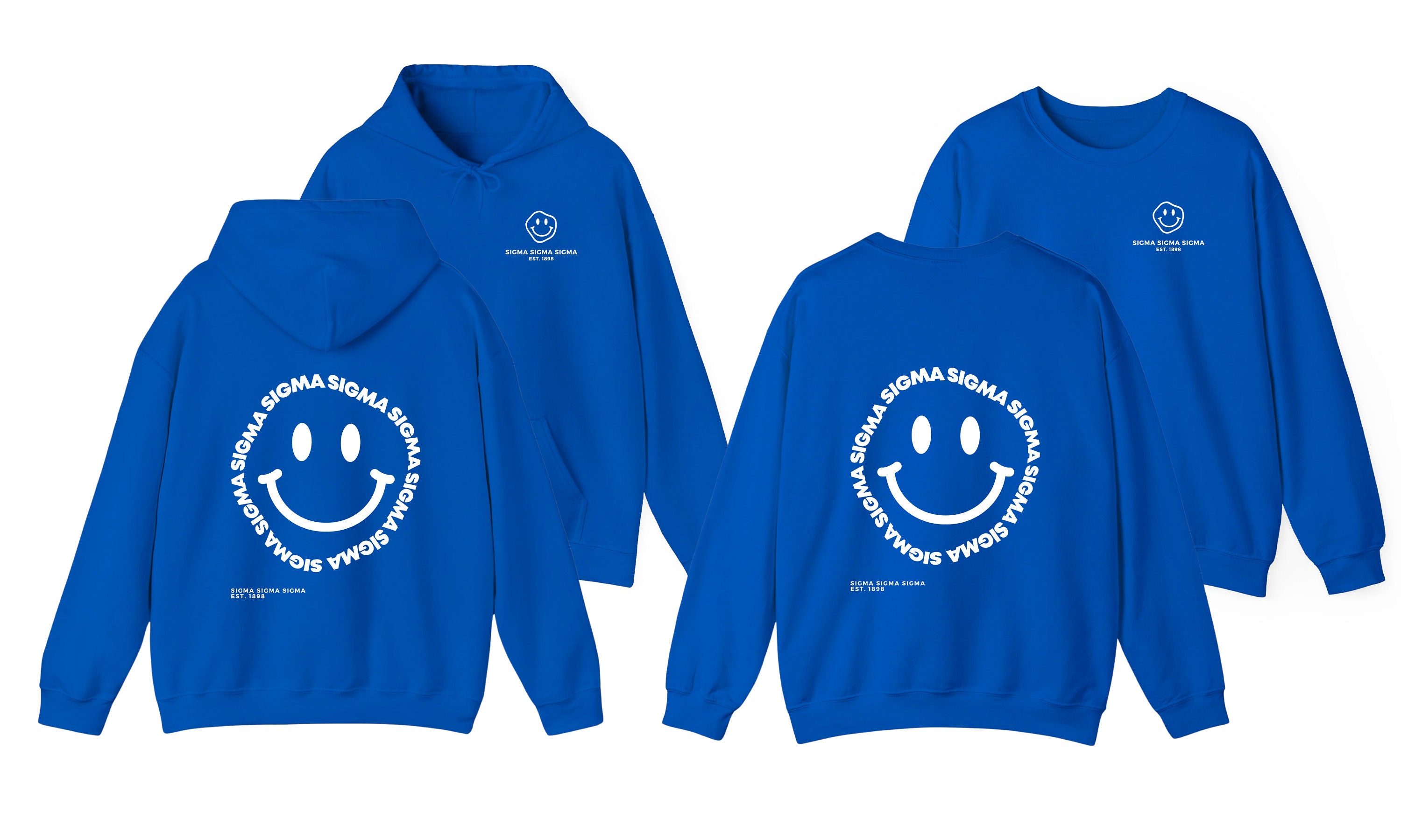 Sigma Sigma Sigma Smiley Face Sorority Sweatshirt Tri Sigma Sorority ...