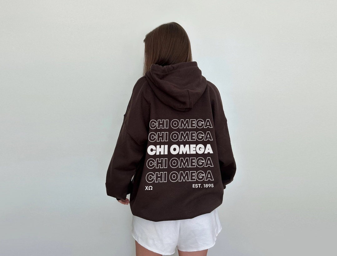 Chi Omega Brown Sorority Sweatshirt Chi O Sorority Hoodie Sorority ...