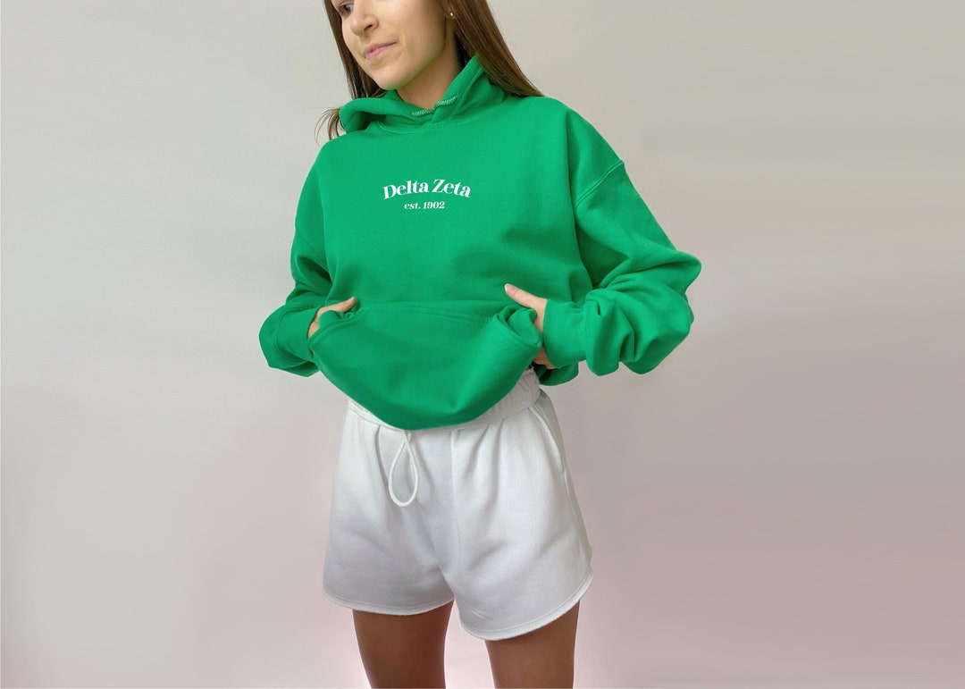 Delta Zeta Green Sorority Sweatshirt Deezee Sweatshirt Sorority Hoodie ...