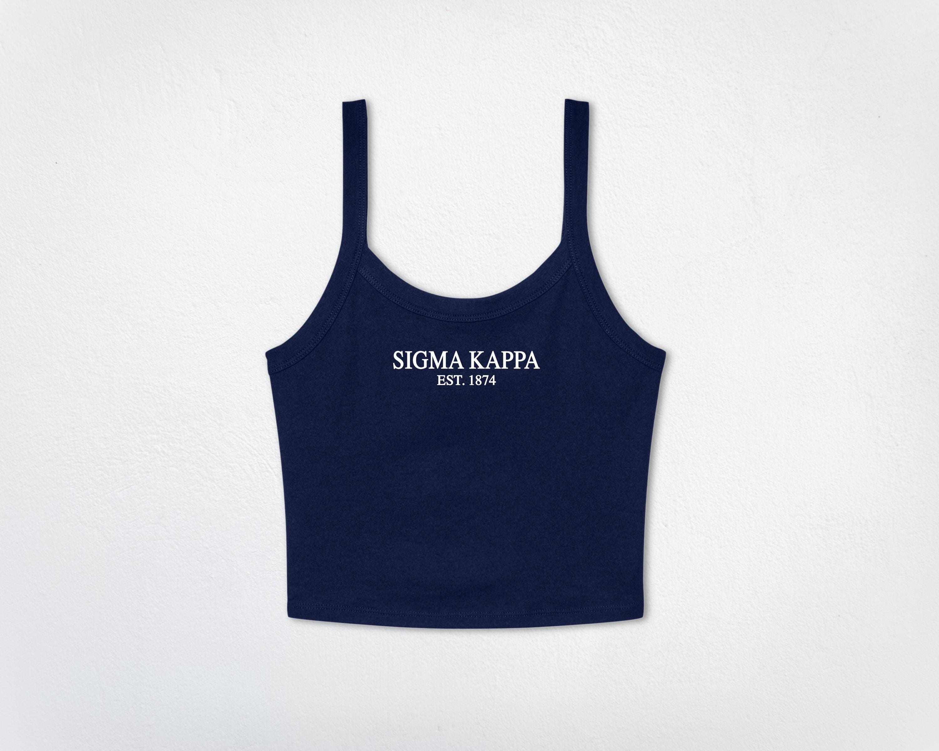 Sigma Kappa Midnight Crop Top | Sorority Merch | Custom Sorority Tank ...