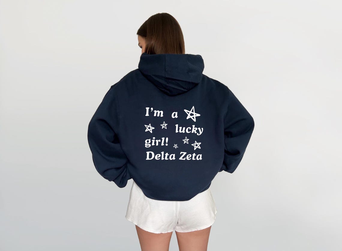 Delta Zeta Lucky Girl Sorority Sweatshirt | Sorority Merch | Sorority ...