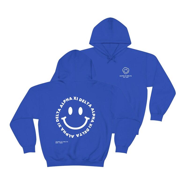 Alpha Xi Delta Smiley Face Sorority Sweatshirt Alpha Xi - Etsy