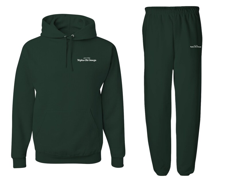 Alpha Chi Omega Green Matching Set Sorority Apparel Alpha Chi Sweat Set ...