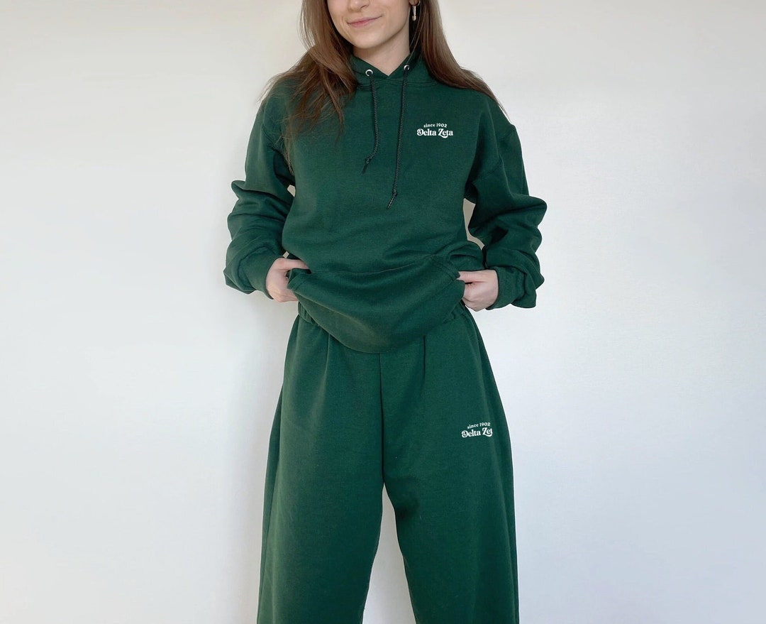 Delta Zeta Green Matching Set Zeta Apparel Sorority Sweat Set - Etsy