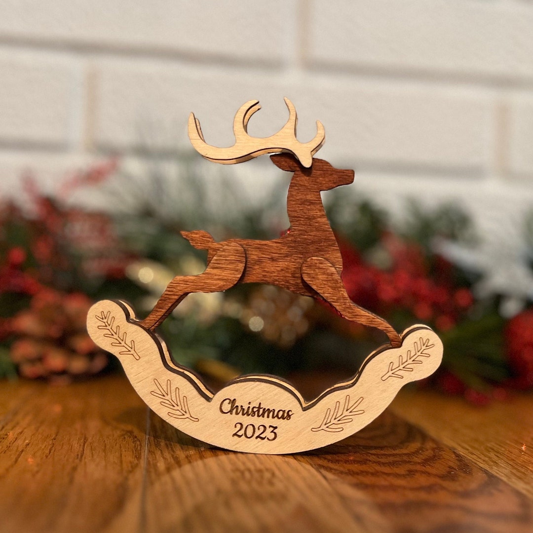 Small Rocking Reindeer Personalized Reindeer Christmas - Etsy