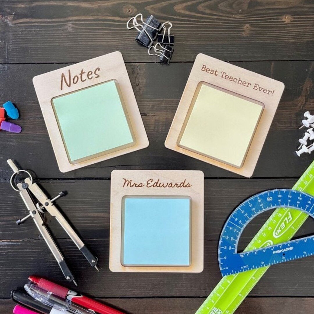 Post It Note Holder Teacher Gift Sticky Note Holder Teacher - Etsy