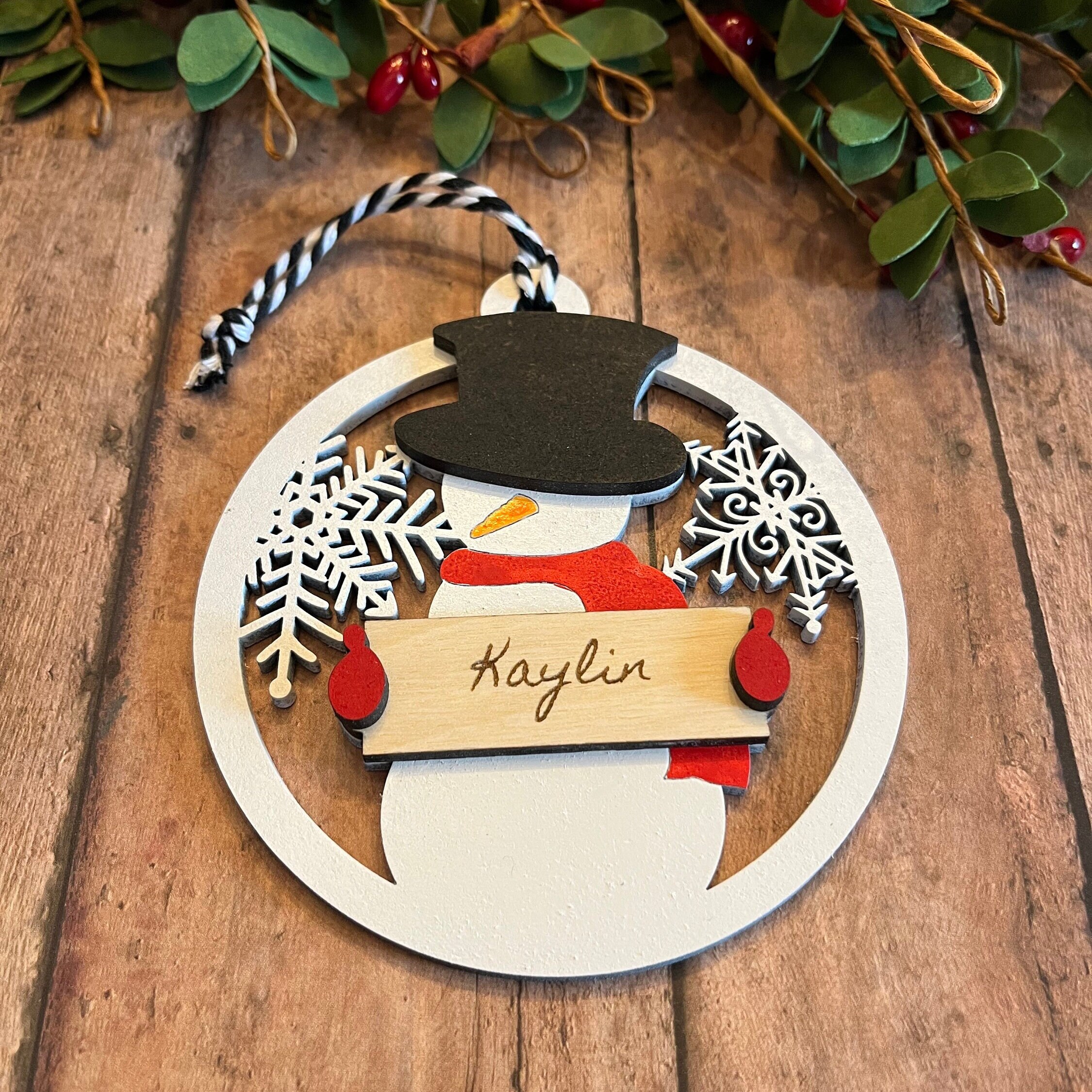 Snowman Ornament Personalized Snowman Custom Ornament - Etsy