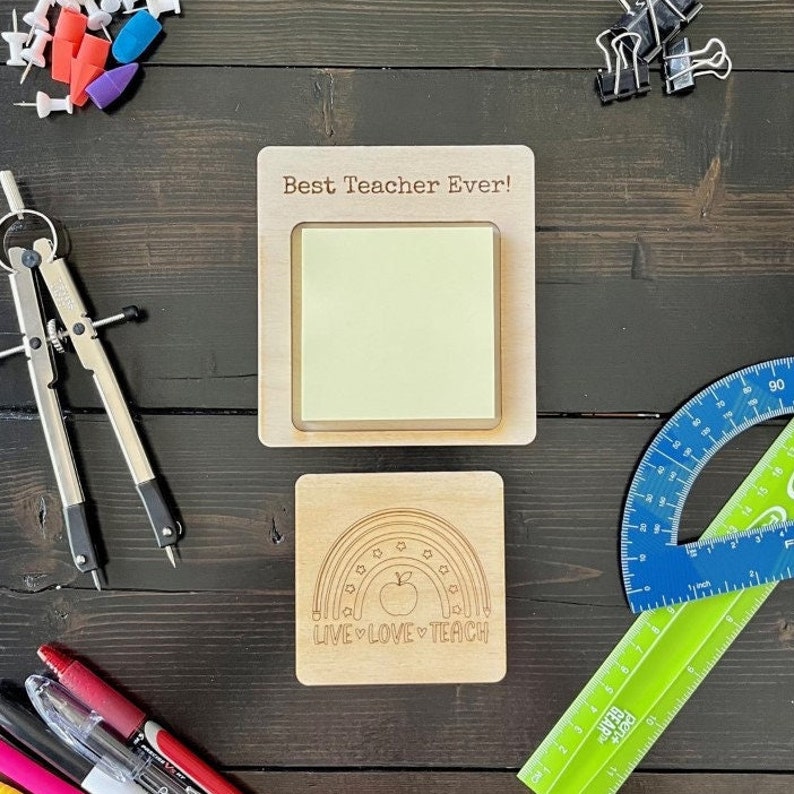 Post It Note Holder, Teacher Gift, Sticky Note Holder, Teacher Gift Set ...