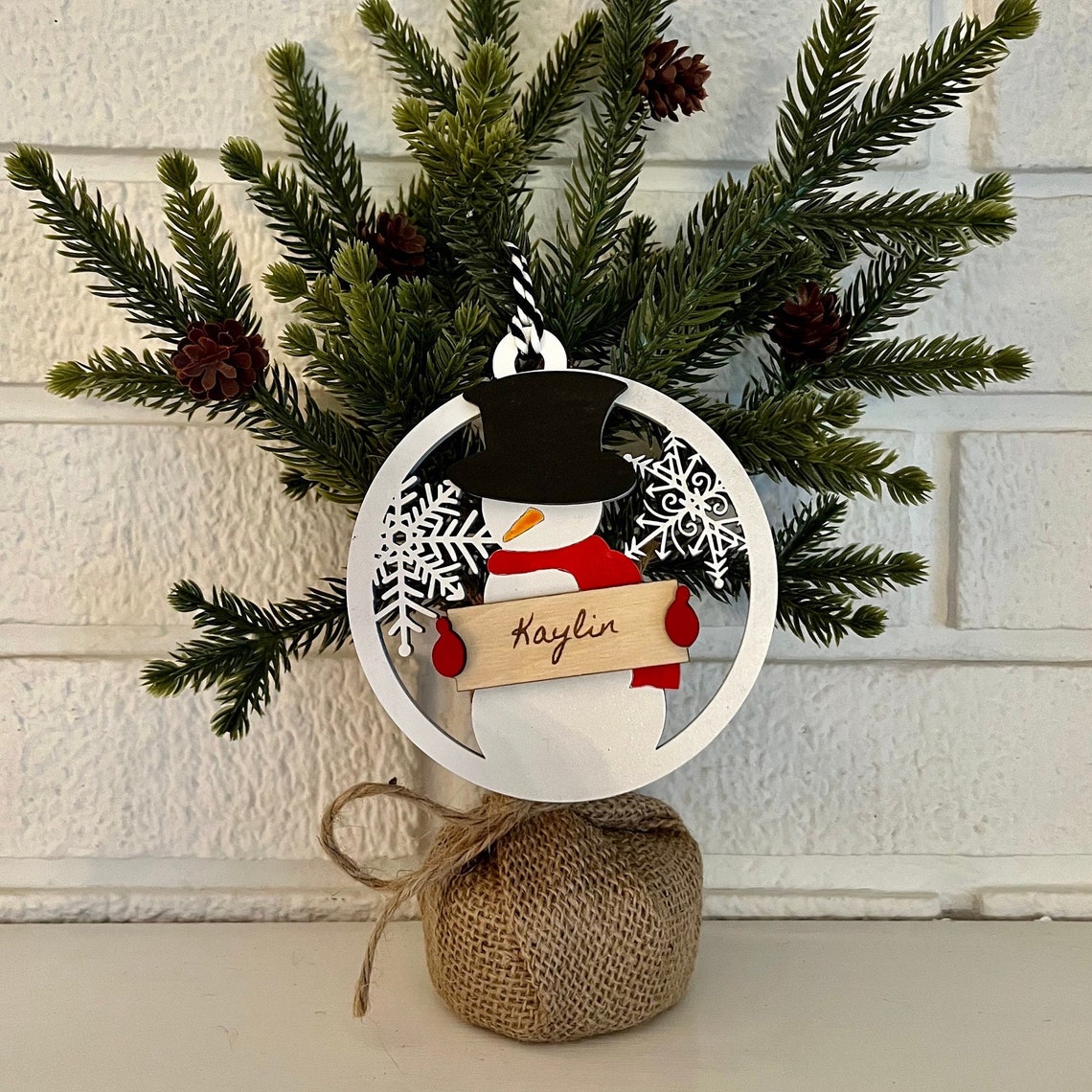 Snowman Ornament Personalized Snowman Custom Ornament - Etsy