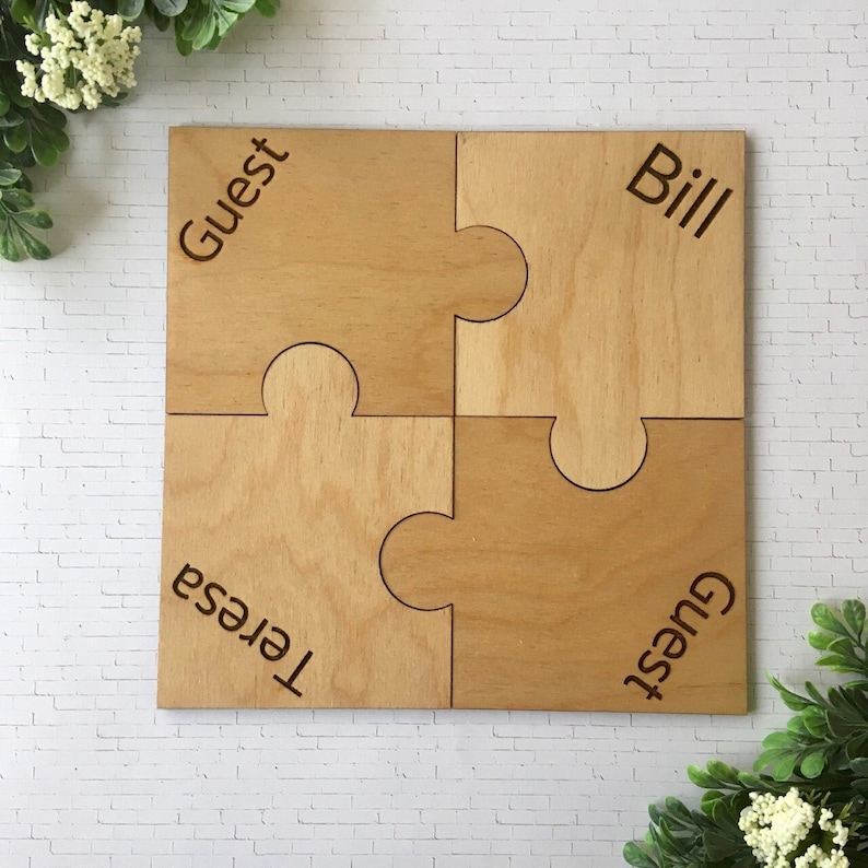 Set of 4 Puzzle Coasters, Personalized Coaster, Puzzle Coaster, Drink ...
