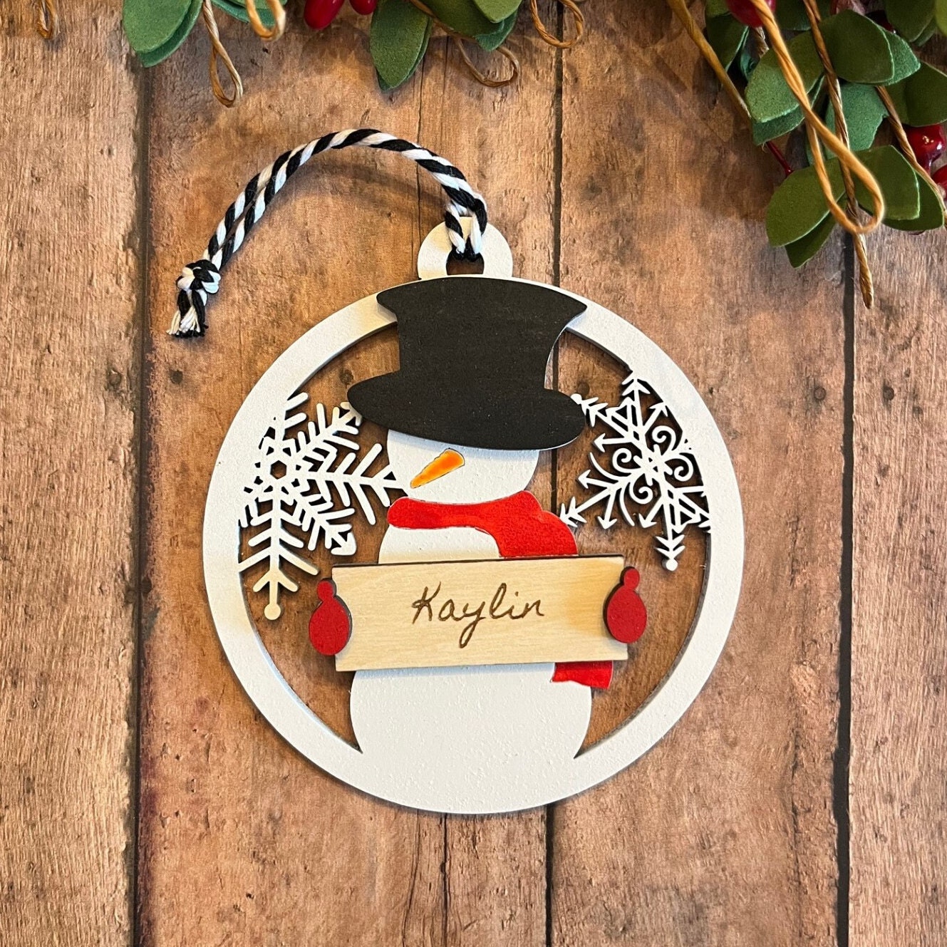 Snowman Ornament Personalized Snowman Custom Ornament - Etsy