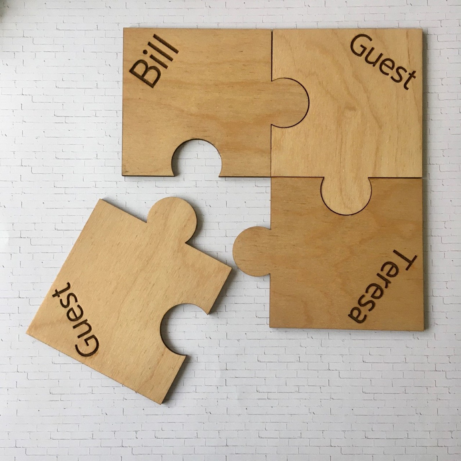 Set of 4 Puzzle Coasters Personalized Coaster Puzzle - Etsy