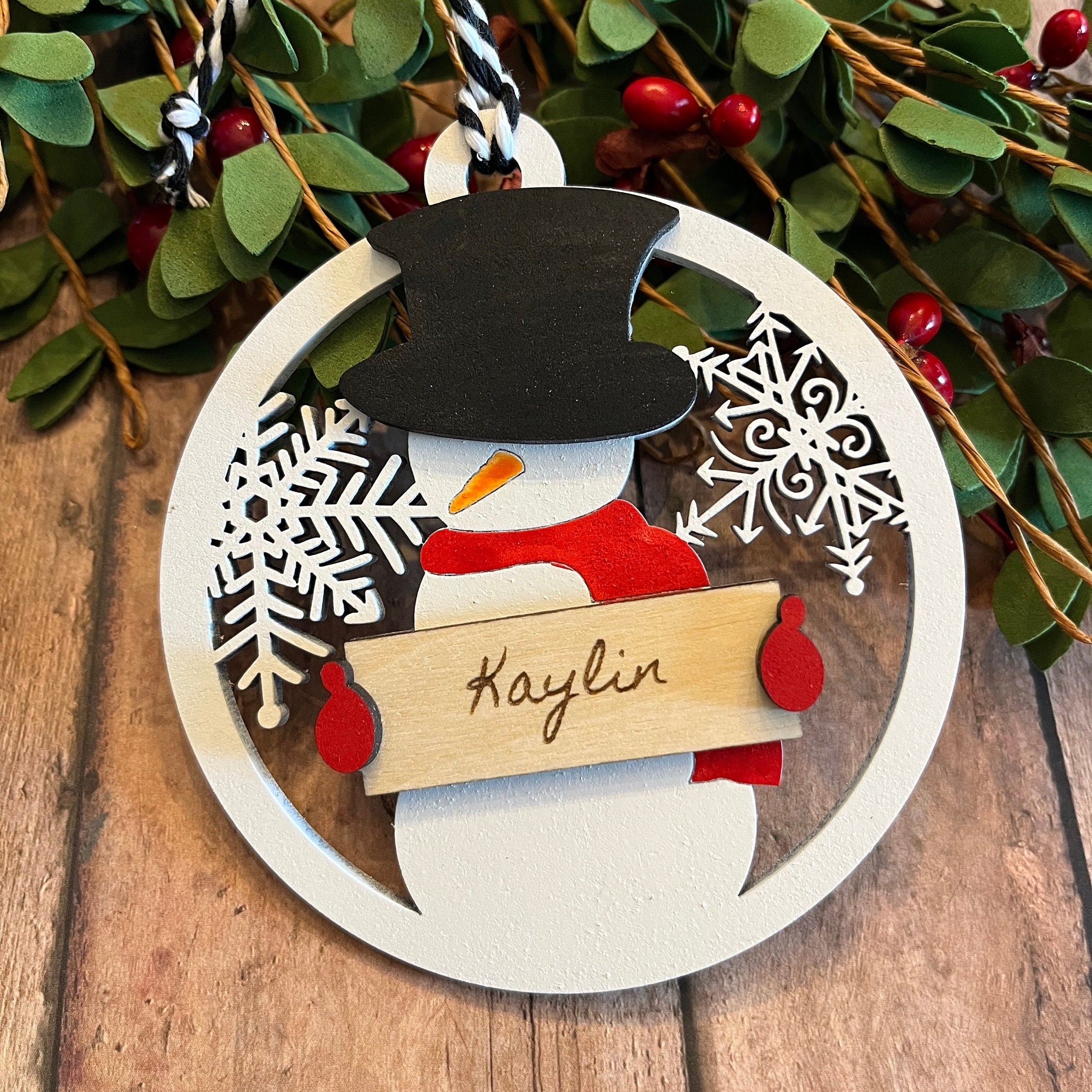 Snowman Ornament Personalized Snowman Custom Ornament - Etsy
