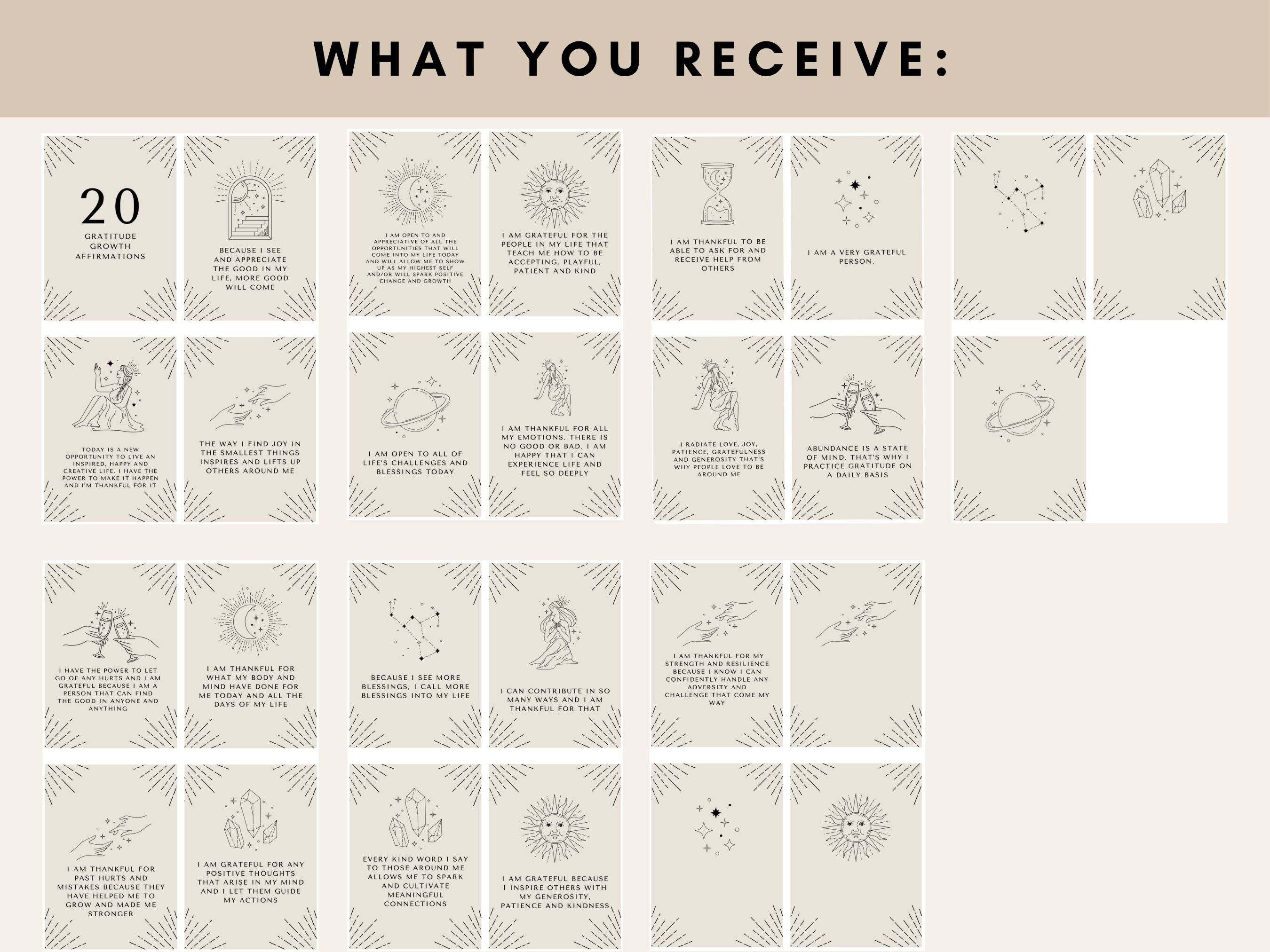 Gratitude Affirmation Cards for Self Care Digital Affirmation Card ...