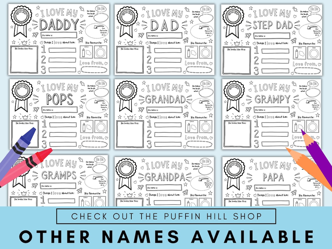 Fathers Day Printable Colouring Page For Stepdad Printable Etsy México