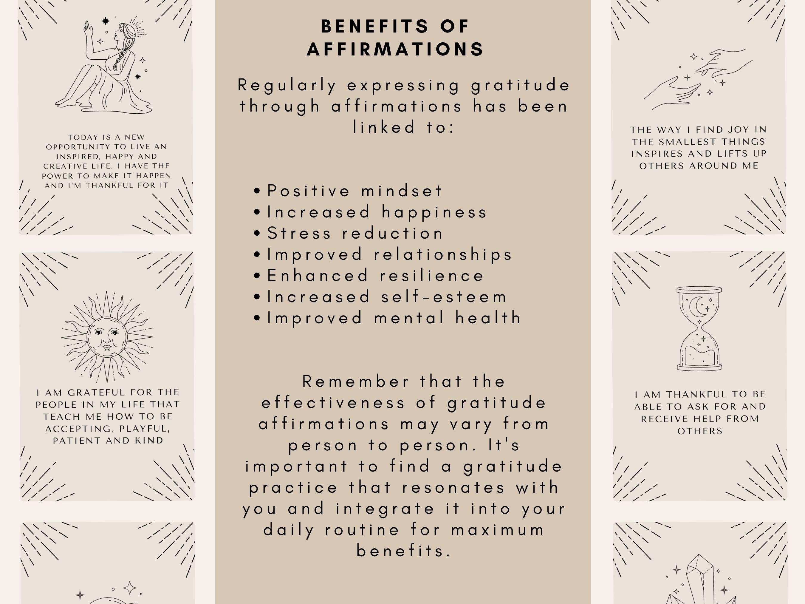 Gratitude Affirmation Cards for Self Care Digital Affirmation Card ...