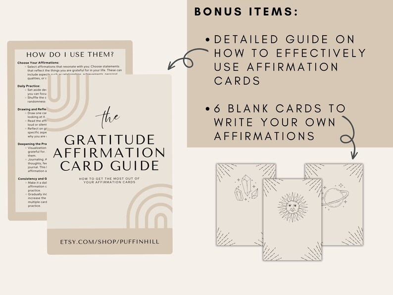 Gratitude Affirmation Cards for Self Care Digital Affirmation Card ...