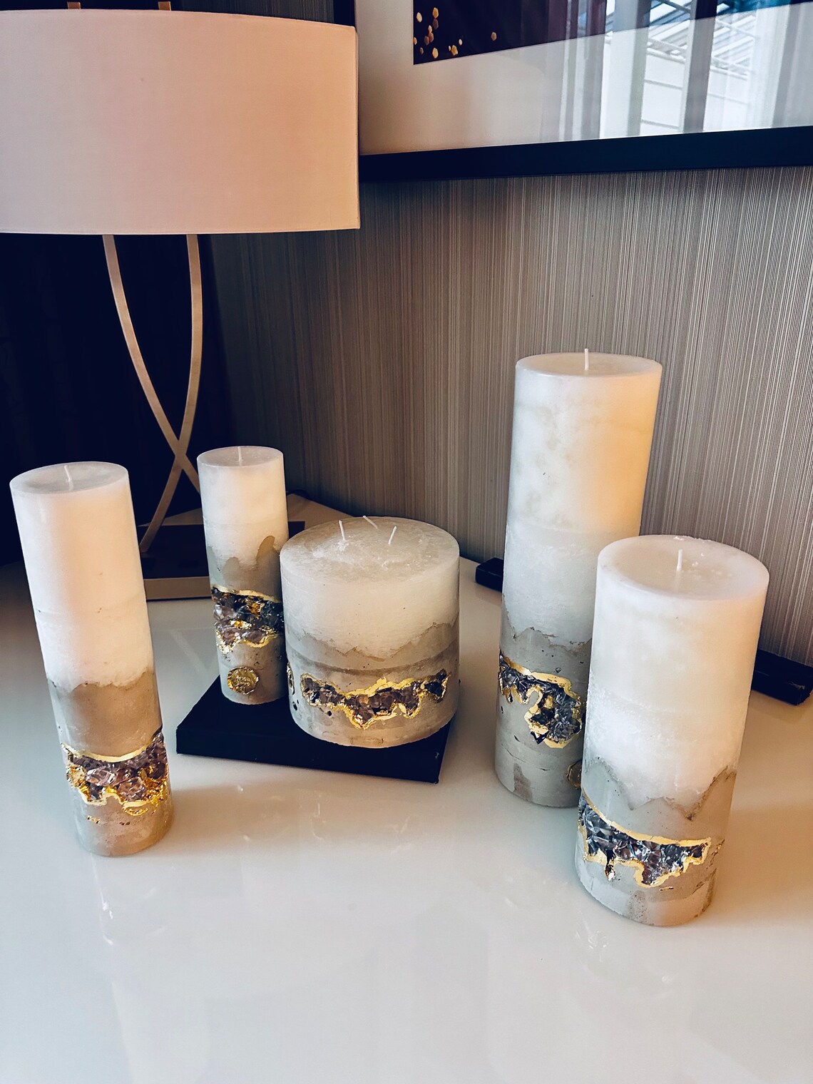 Geode Crystal Candles Extra Large Decorative Candle. Modern Home Decor ...
