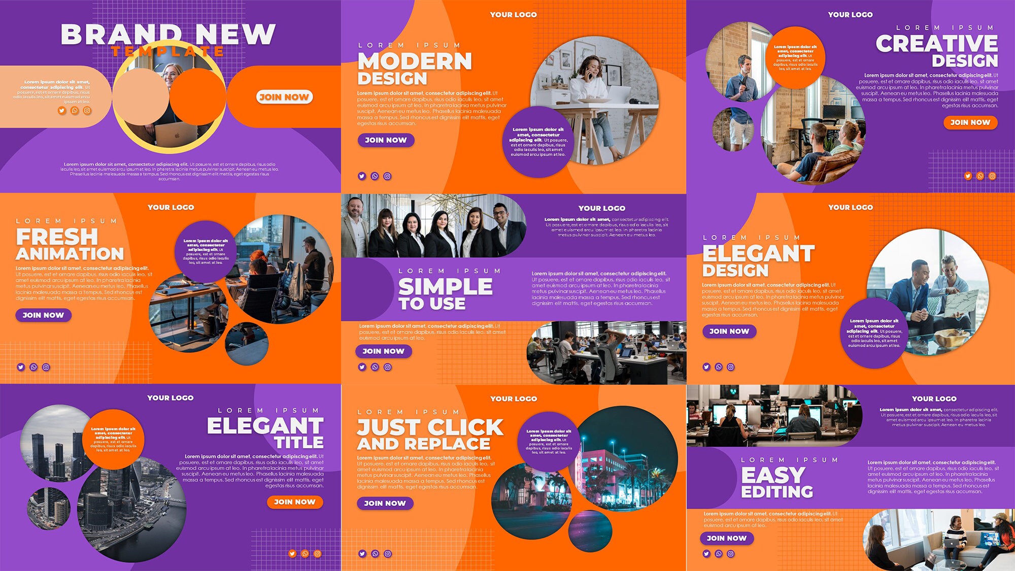 24 HD Powerpoint Templates HD Video Business Model - Etsy