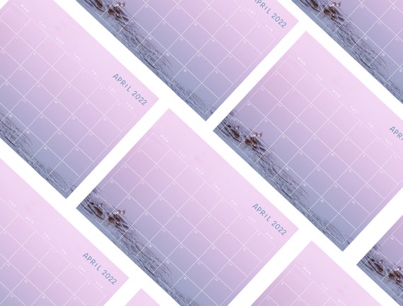 Digital April 2022 Calendar Easter 2022 Printable Editable | Etsy