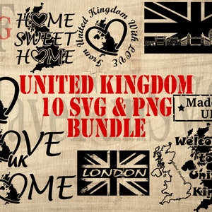 Britain 10 SVG PNG Instant Download Files Bundle England Great UK ...