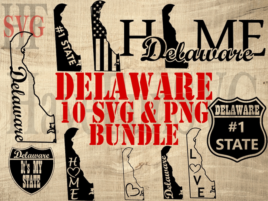 Delaware State 10 Svg Png Files Bundle Cut Cutting Machine Cricut Laser ...
