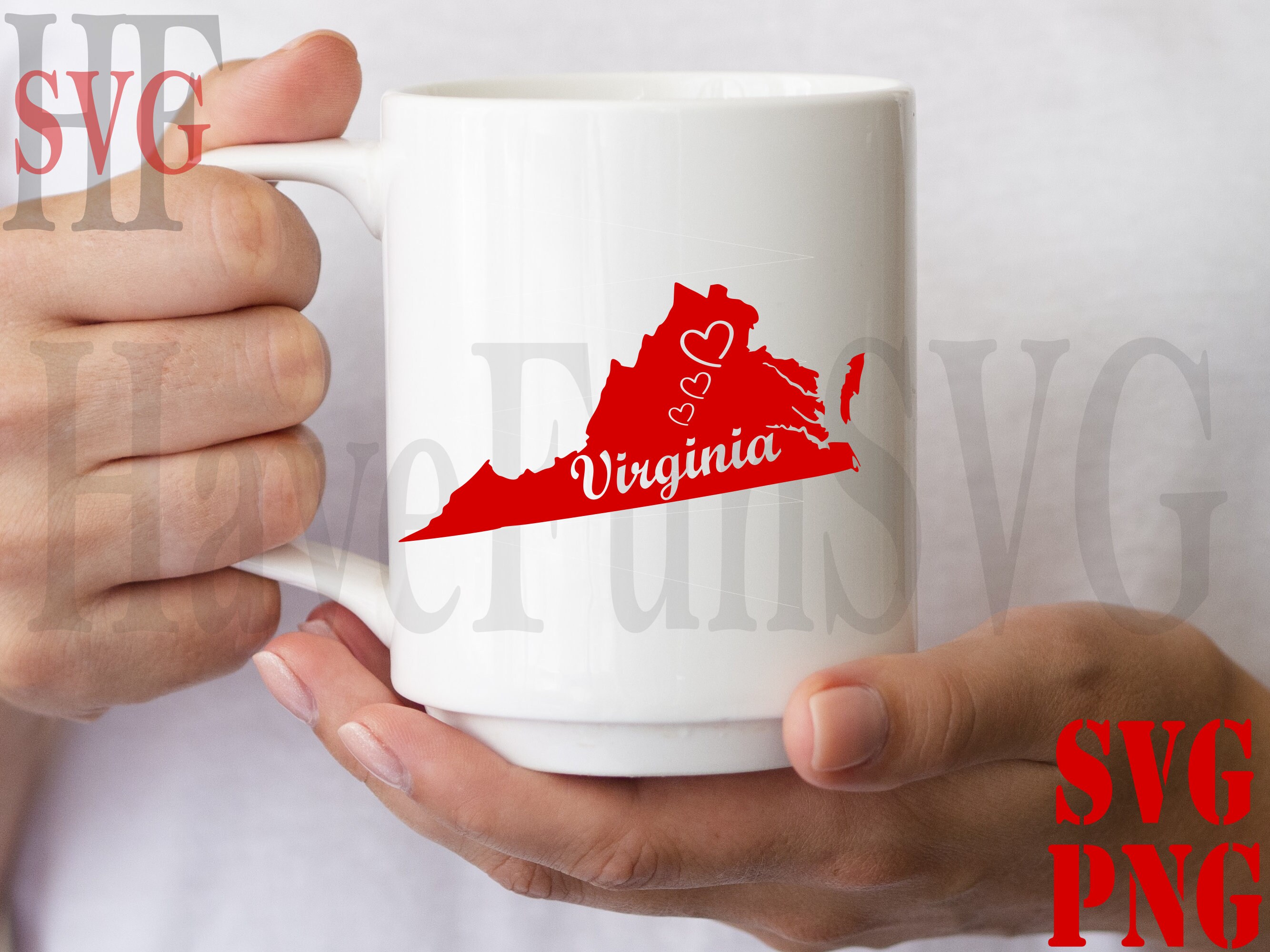 Virginia State Home Love Designs SVG PNG Vector Digital Download Files ...