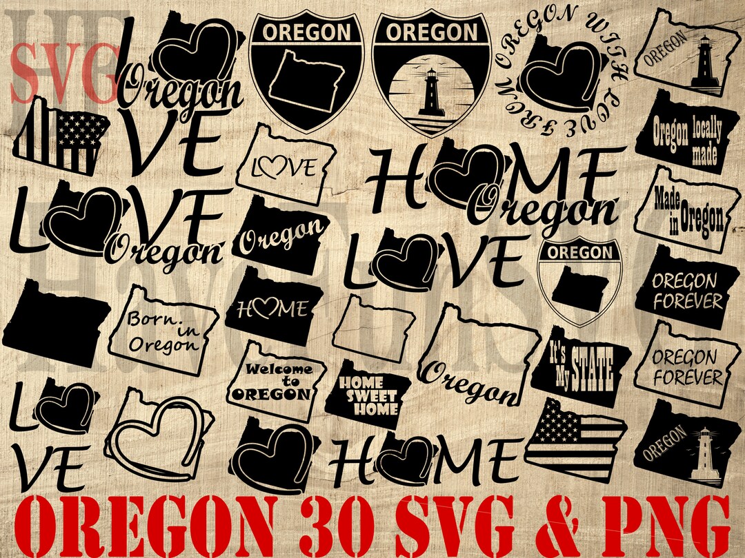 Digital Design Oregon State 30 SVG PNG Files Bundle State Instant ...