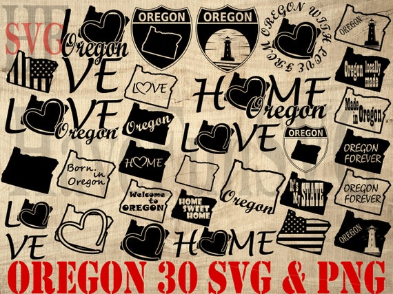 Digital Design Oregon State 30 SVG PNG Files Bundle State - Etsy