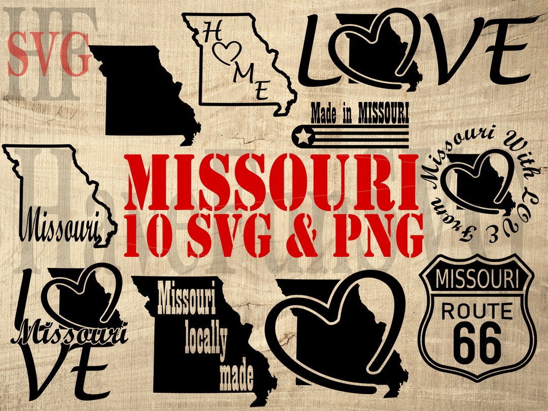 Missouri USA State 10 Digital Download Files Bundle SVG PNG Cut Cutting ...