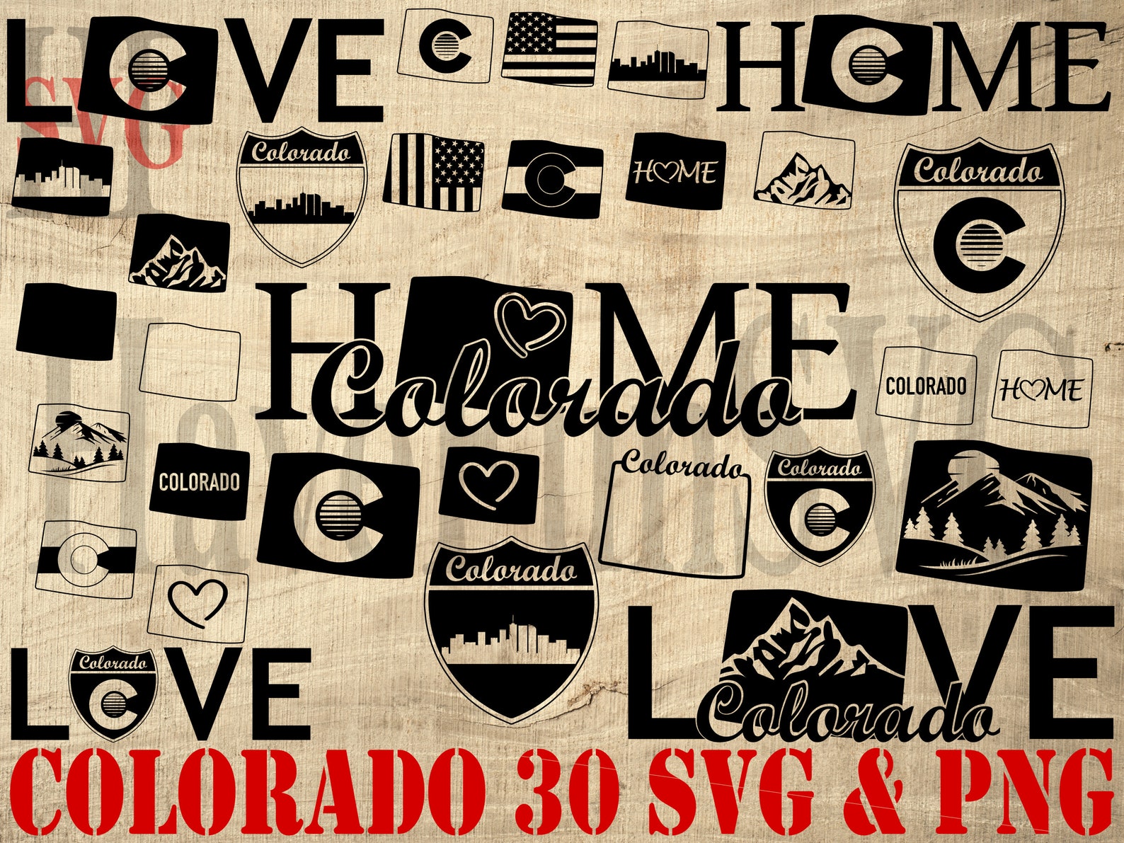 Colorado State 30 Svg Png Instant Download Files Bundle Cricut Laser ...
