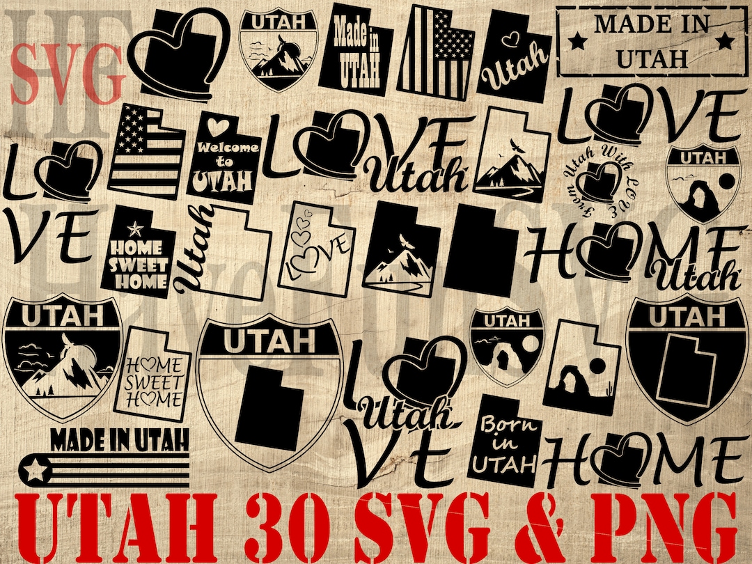 Utah State Designs: SVG PNG Clipart Bundle (digital Download) - Etsy