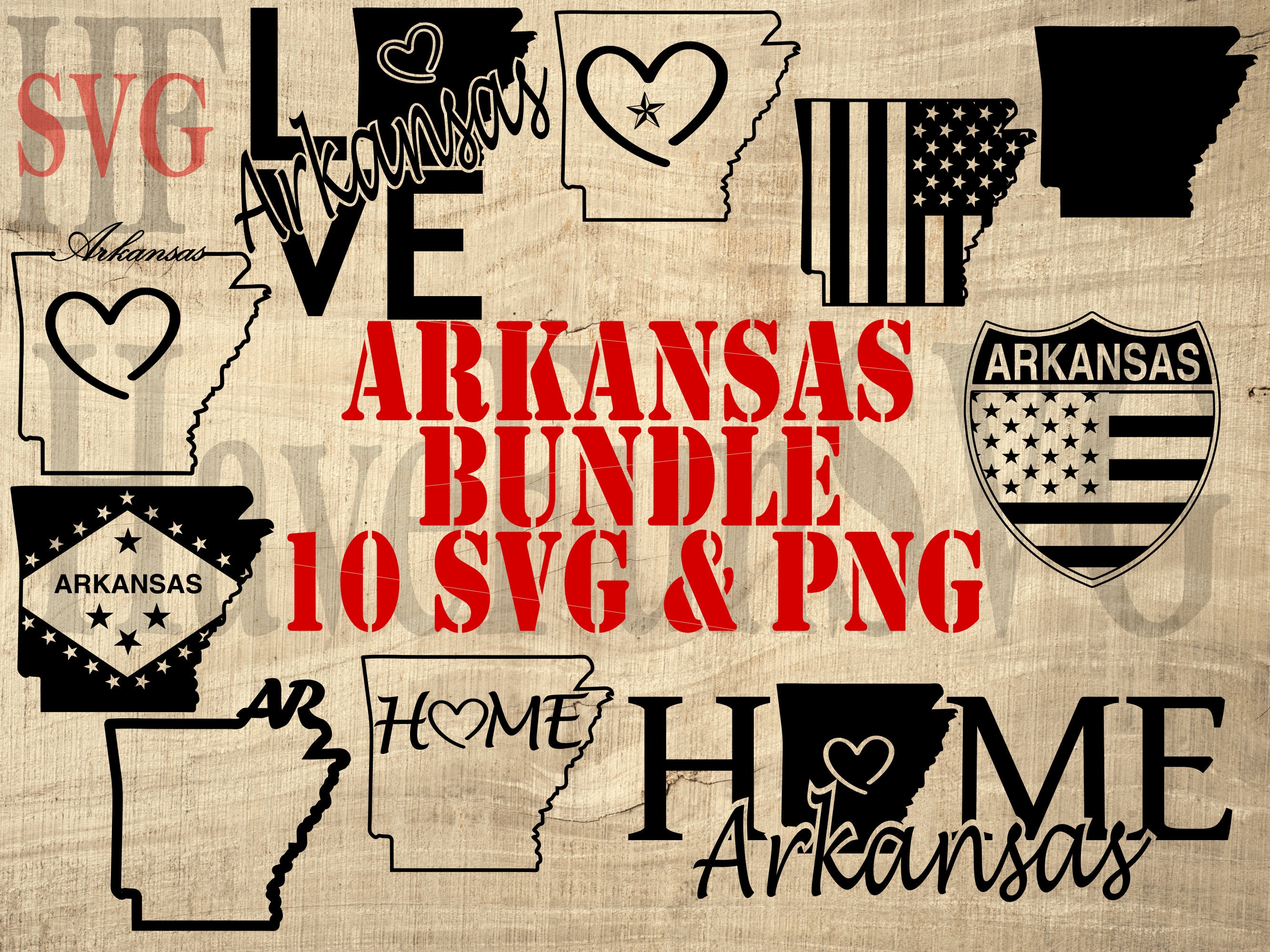 Arkansas Bundle 10 SVG PNG Instant Download Files Cricut Laser Cut ...