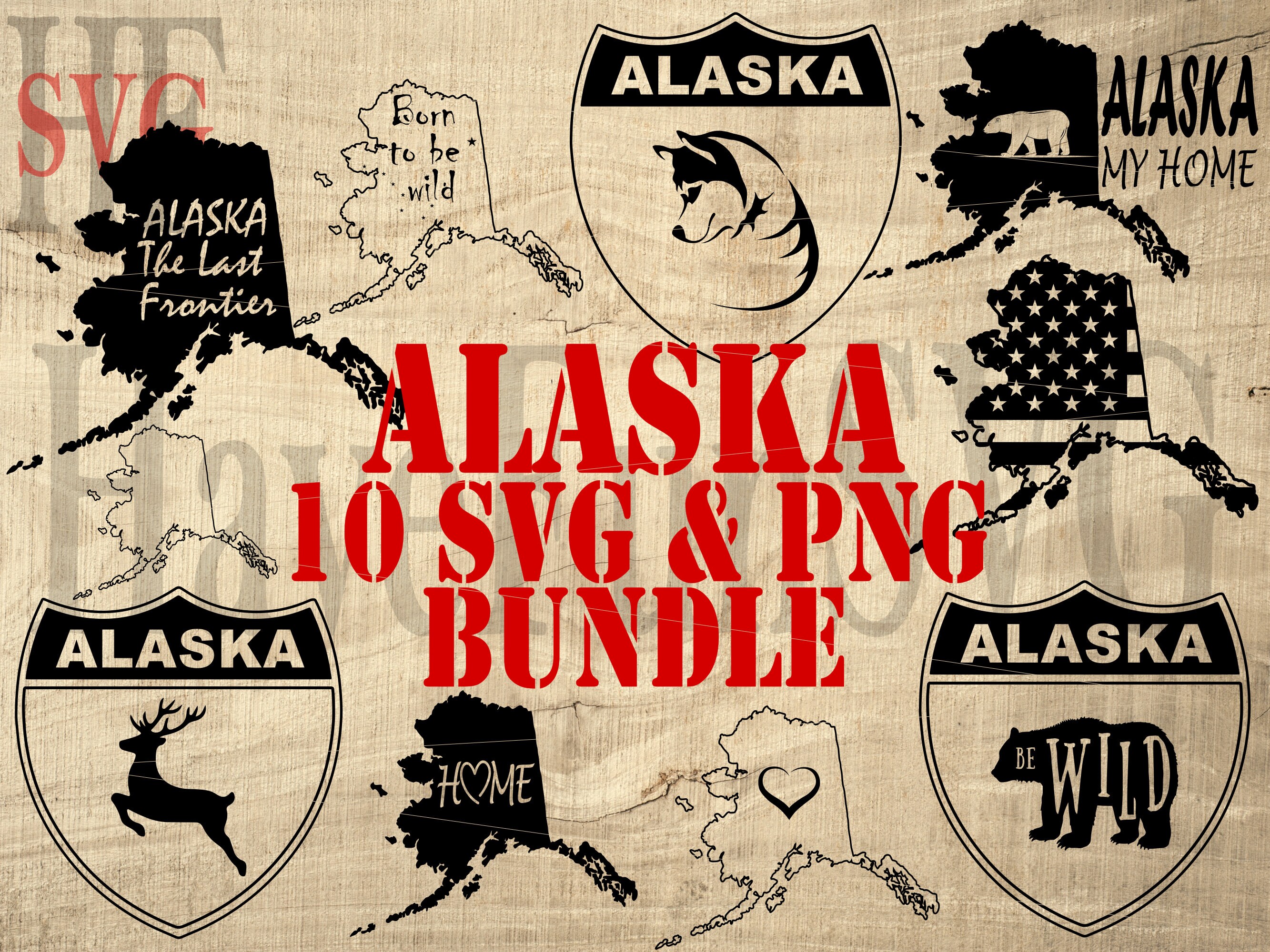 Alaska State SVG PNG Digital Download Files Bundle Cricut Mug - Etsy