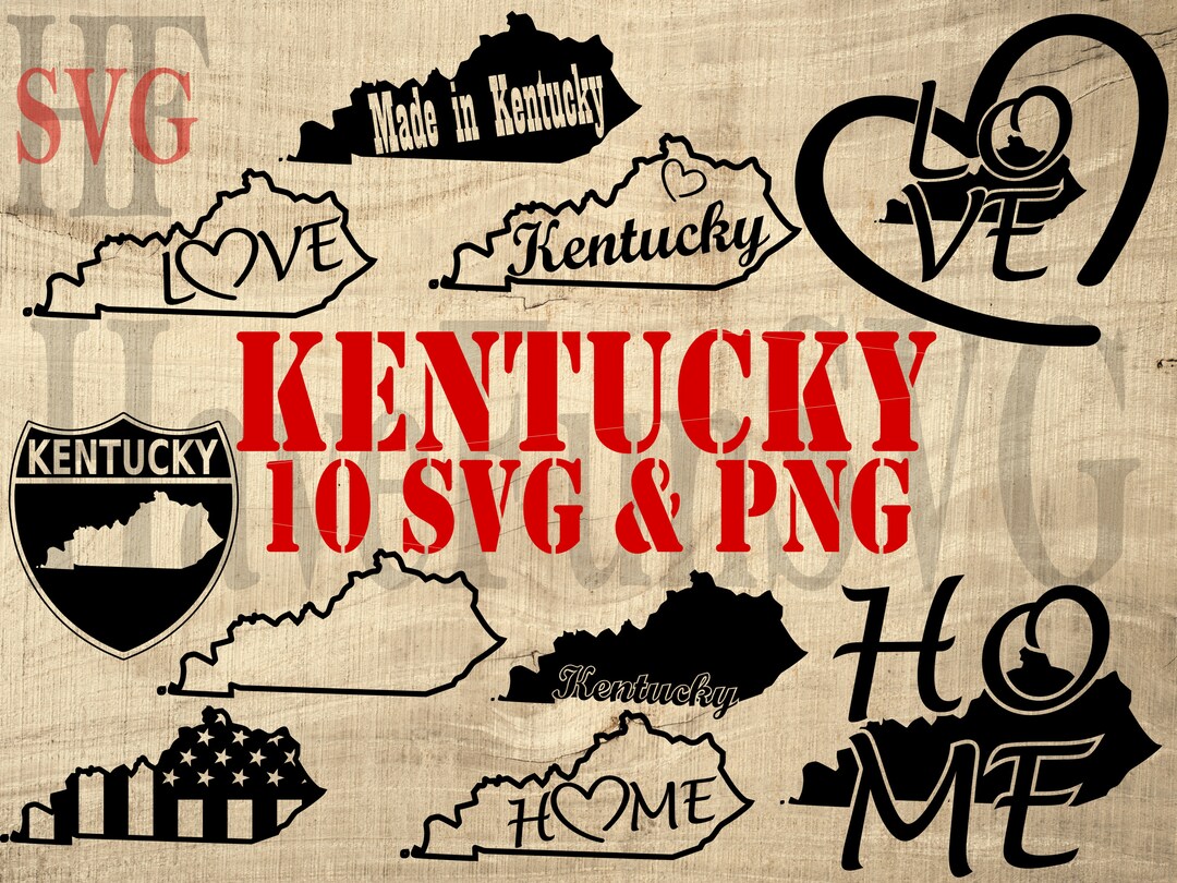 Kentucky 10 SVG PNG Files Bundle: Vector Shirt Designs (digital ...