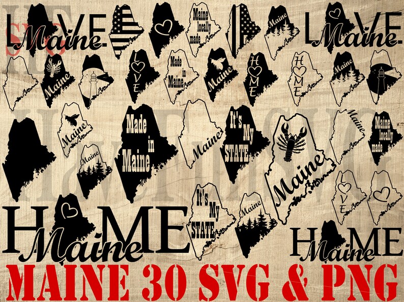 Maine 30 SVG PNG Instant Download Digital Files State USA - Etsy