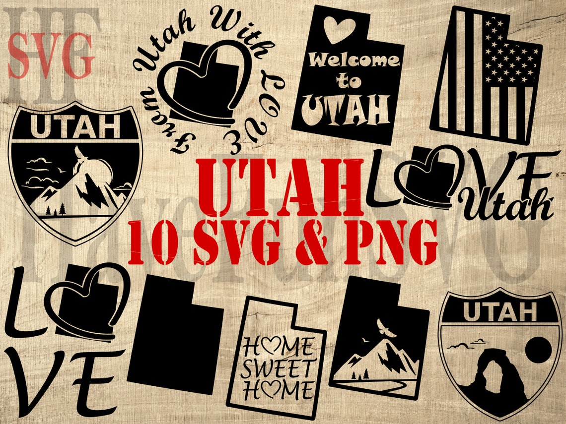 SVG PNG Files Bundle South Utah State Digital Design Instant Download ...