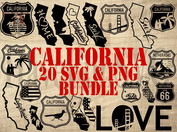 California 20 Svg Png Instant Download Files Bundle Cricut | Etsy