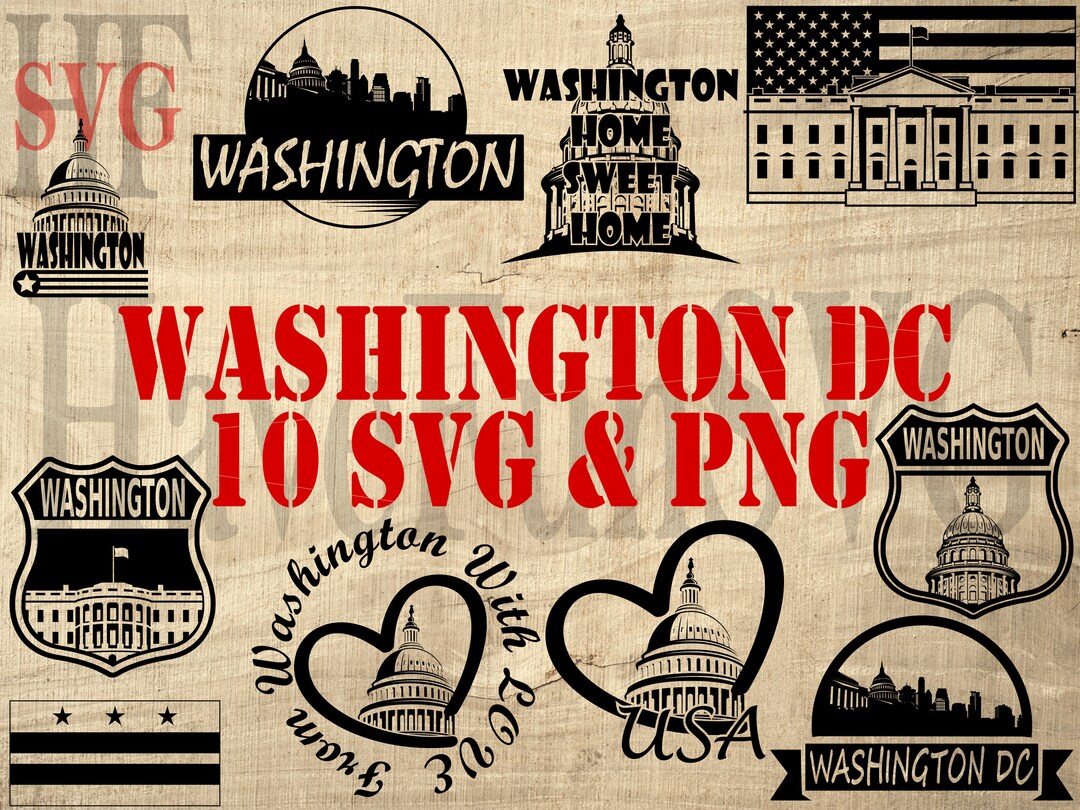 Washington DC City Digital SVG PNG Files Instant Download Bundle Vector ...