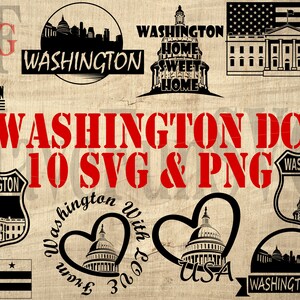 Washington DC City Digital SVG PNG Files Instant Download Bundle Vector ...