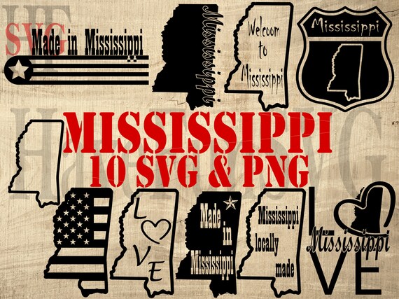 Mississippi State 10 Digital Download Files Bundle SVG PNG Cut | Etsy