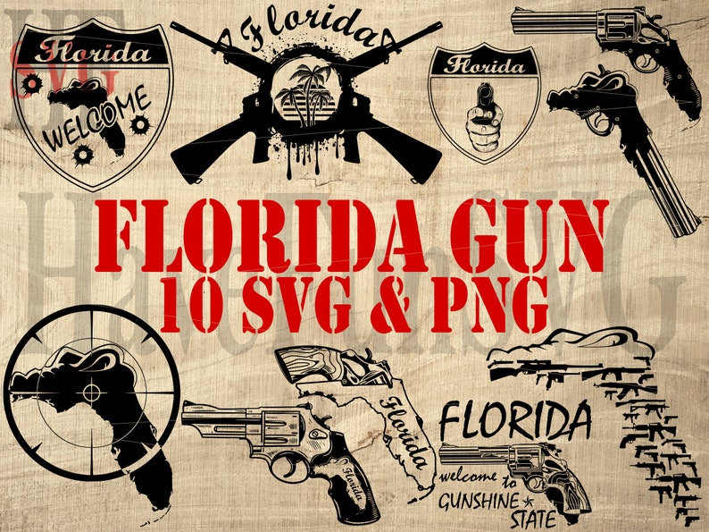 Shirt Design Gift Florida Gun Guns SVG PNG Digital Download - Etsy
