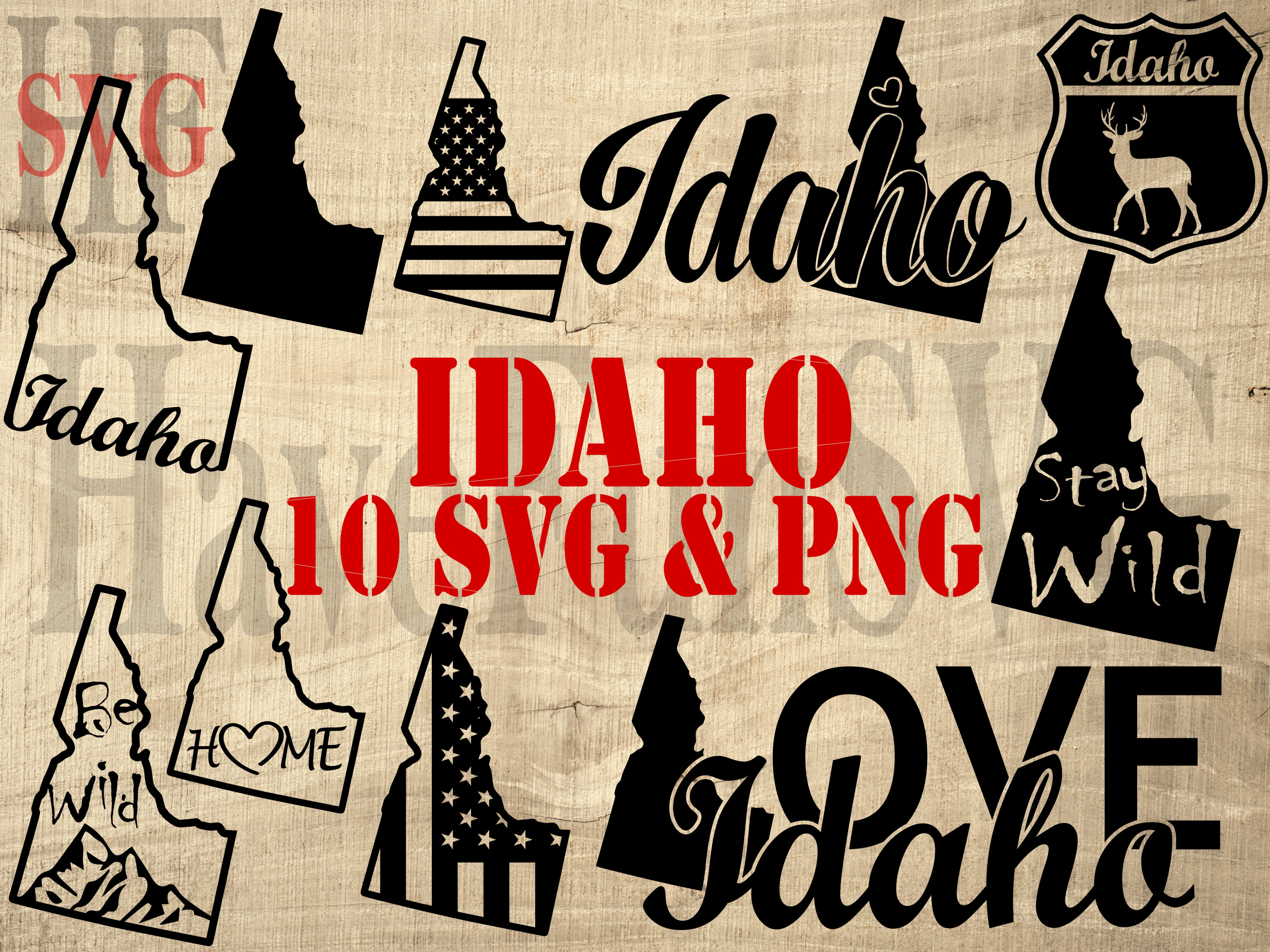 Idaho State 10 SVG PNG Instant Download Files Bundle Cutting Machine ...